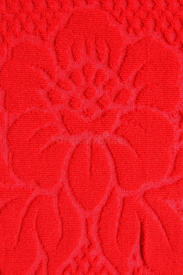 Red Flower Pattern Wool Textile Stock Image - Image of fabric, closeup ...