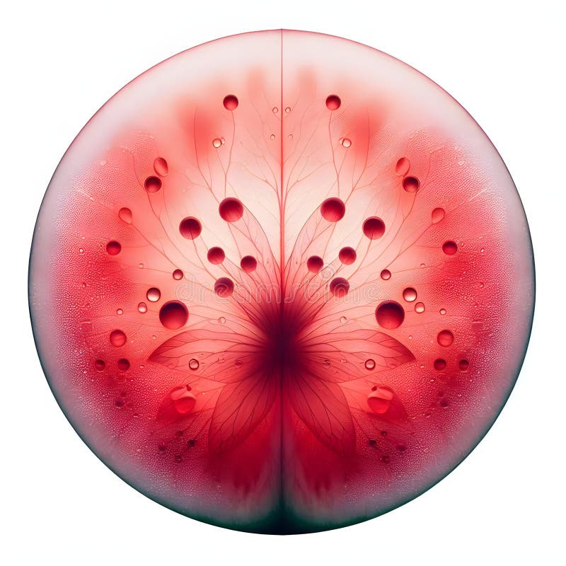 Circular Pattern of Red Flower Petals with Water Droplets on the ...
