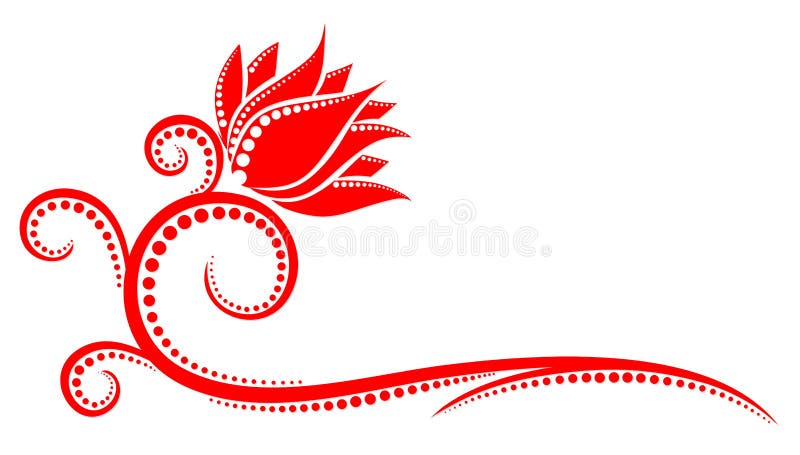 The Red flower. stock vector. Illustration of symbol - 109480729