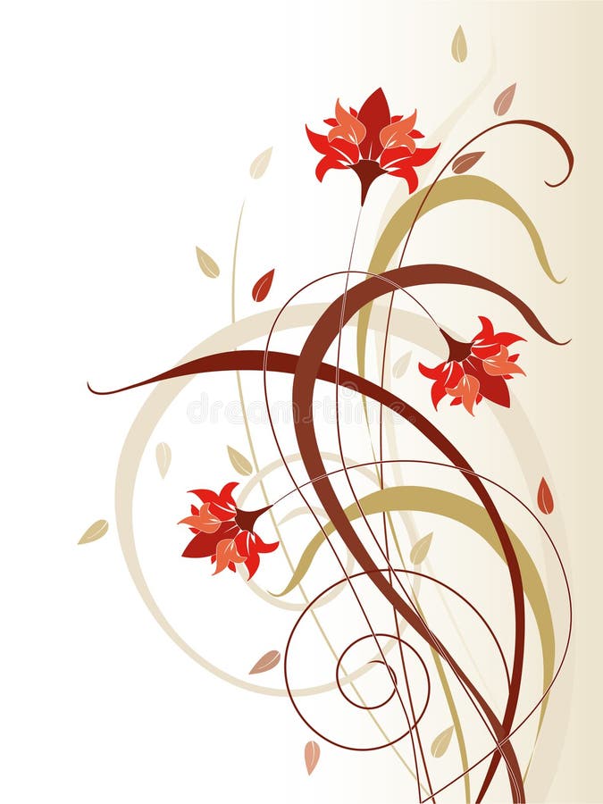 Red flowers stock vector. Illustration of october, environment - 7895799