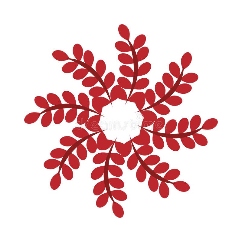 Red Flowers Garden Circular Decoration Stock Vector - Illustration of ...