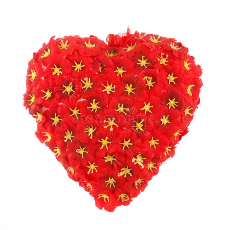Red Flowers Heart on White stock image. Image of nature - 82540439