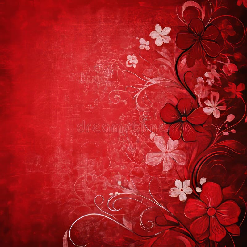 Red Flowers Pattern Background Stock Image - Image of bloom, nature ...