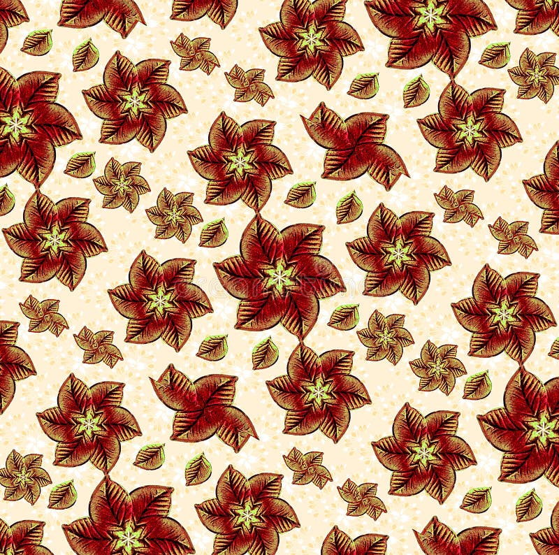 Red Flowers Pattern Composition Stock Illustration - Illustration of ...