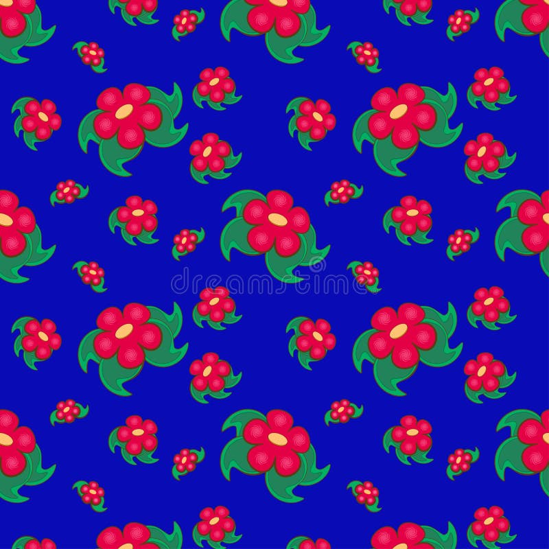 Red Flowers Seamless Pattern Picture. Image: 26073084