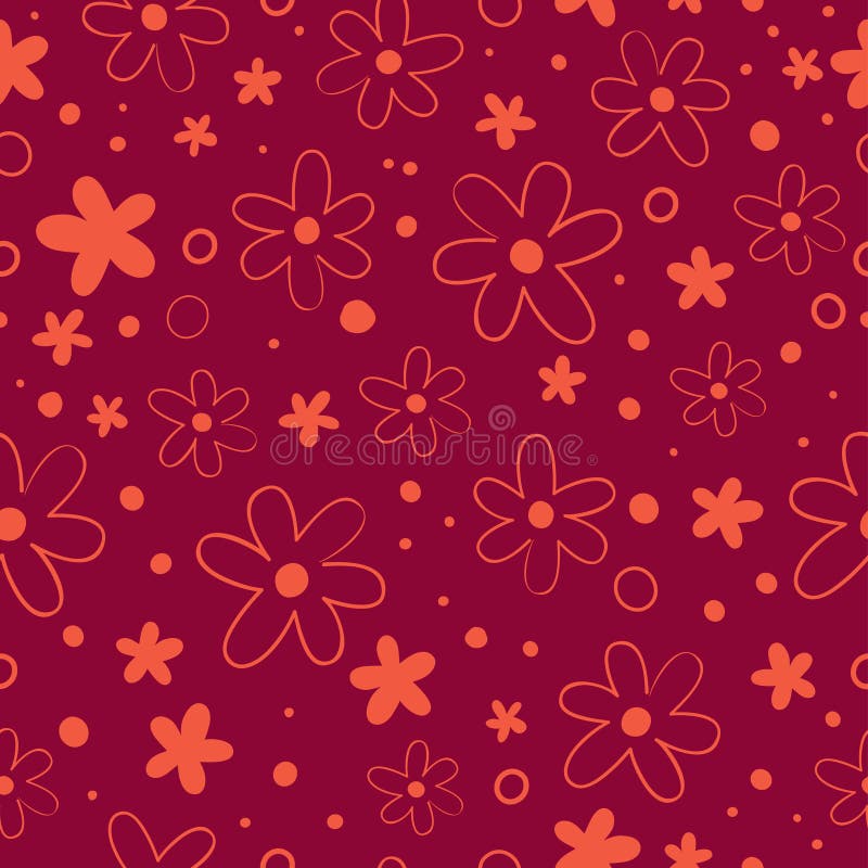 Red Flowers Seamless Pattern Stock Vector - Illustration of spring ...