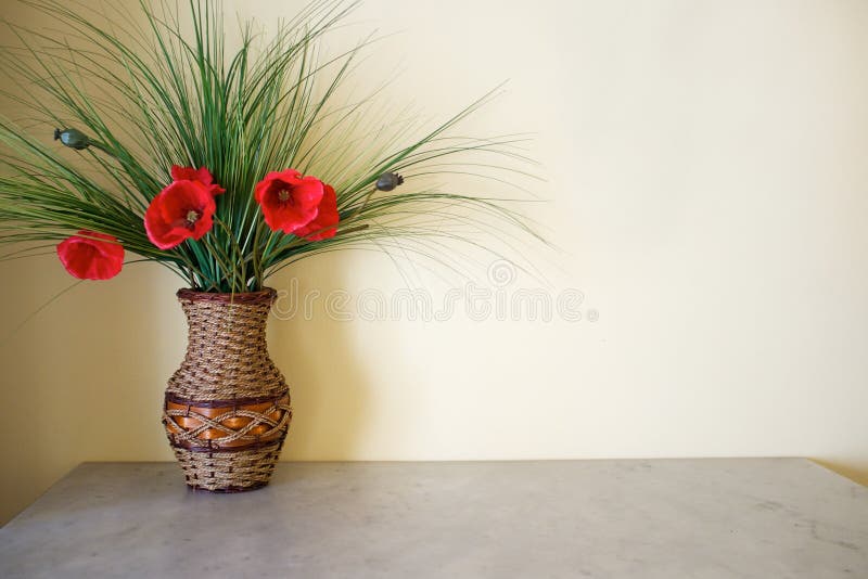 Red flowers in vase stock image. Image of apartment, mansion - 26338807