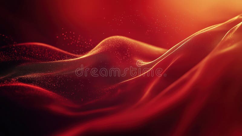 Red Flowing Fabric with Soft Waves and Sparkles Stock Photo - Image of ...