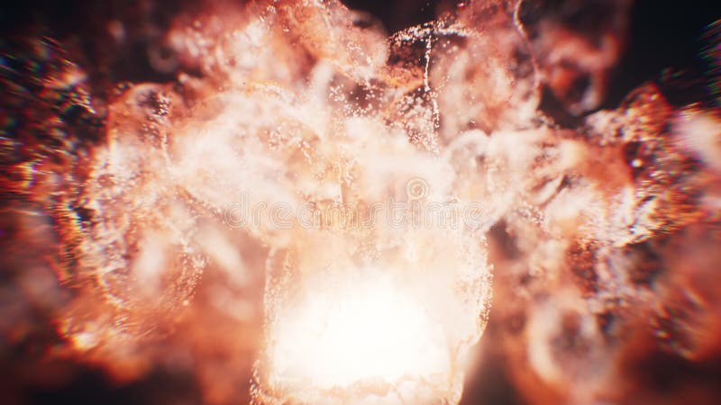 Red Flowing Particles with Explosive Wave Effect, 3d Rendering Stock ...