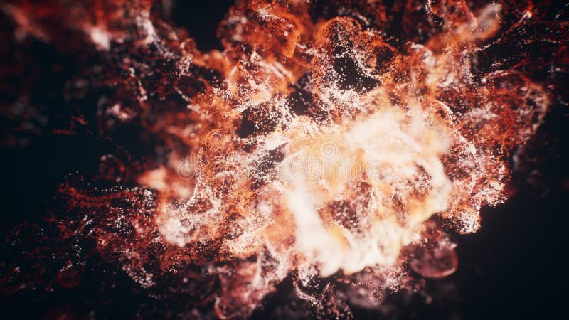 Red Flowing Particles with Explosive Wave Effect, 3d Rendering Stock Video - Video of burst ...