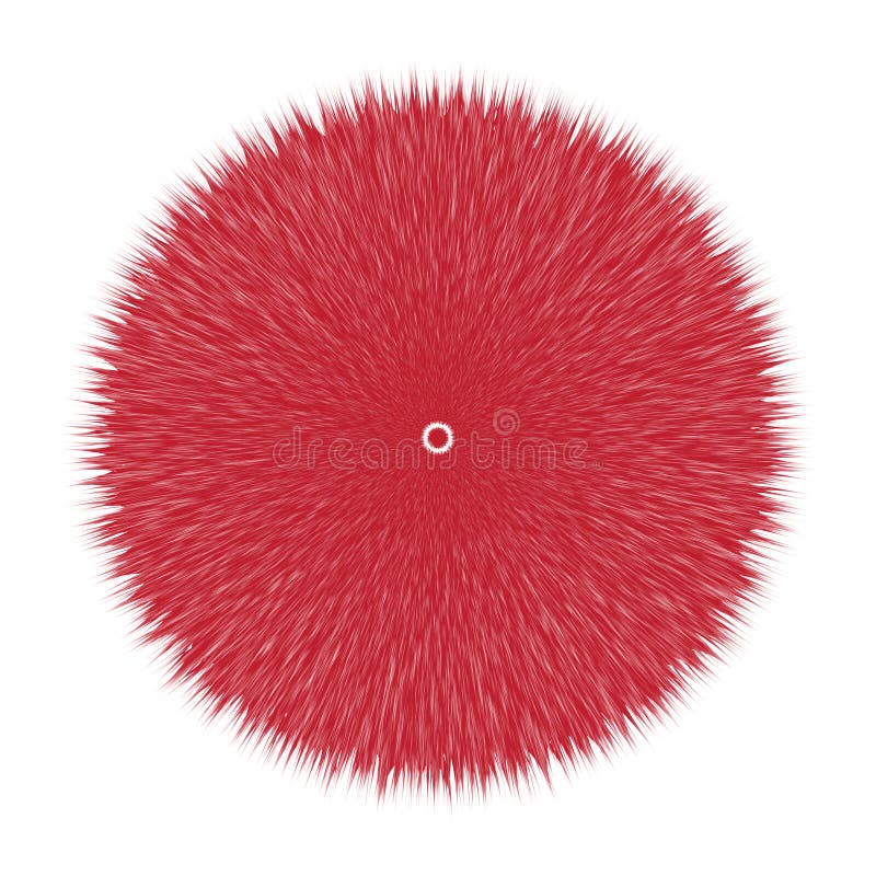 Red Fluffy Hair Pom, 3D Illustration on White Stock Illustration ...
