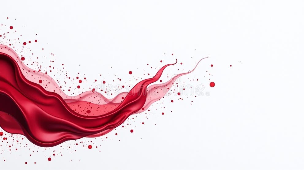 Red Fluid Abstract Against a White Backdrop Stock Illustration ...