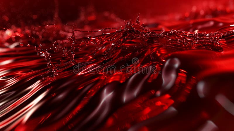 Red Fluid Simulating Blood with Flowing Dynamics, Designed for Future ...