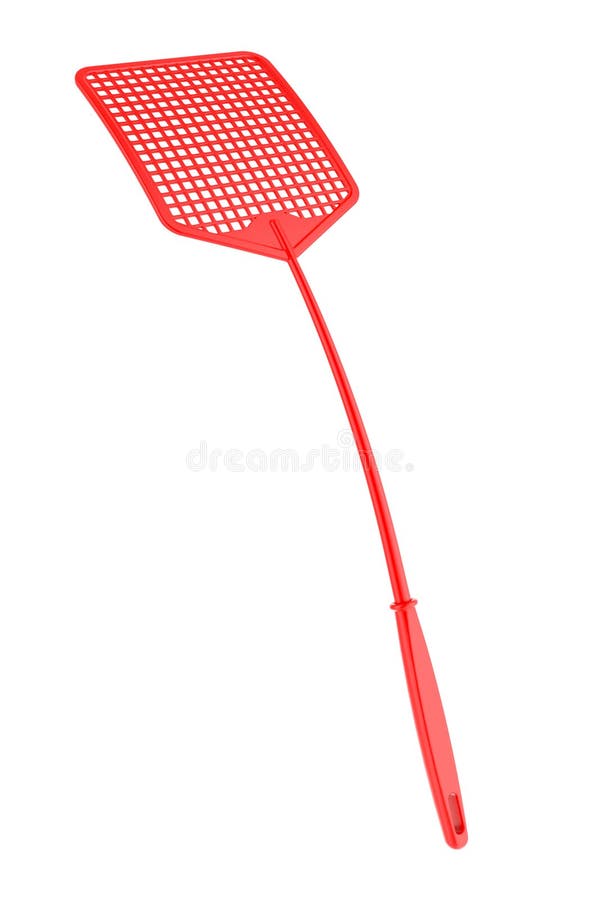 Red Fly Swatter, 3D Rendering Stock Illustration - Illustration of ...