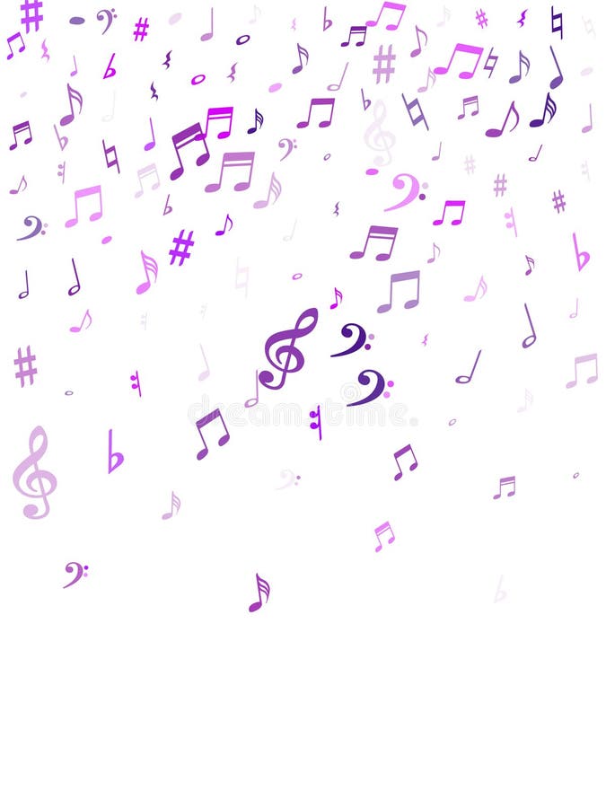 Red Flying Musical Notes Isolated on White Background. Stock Vector ...