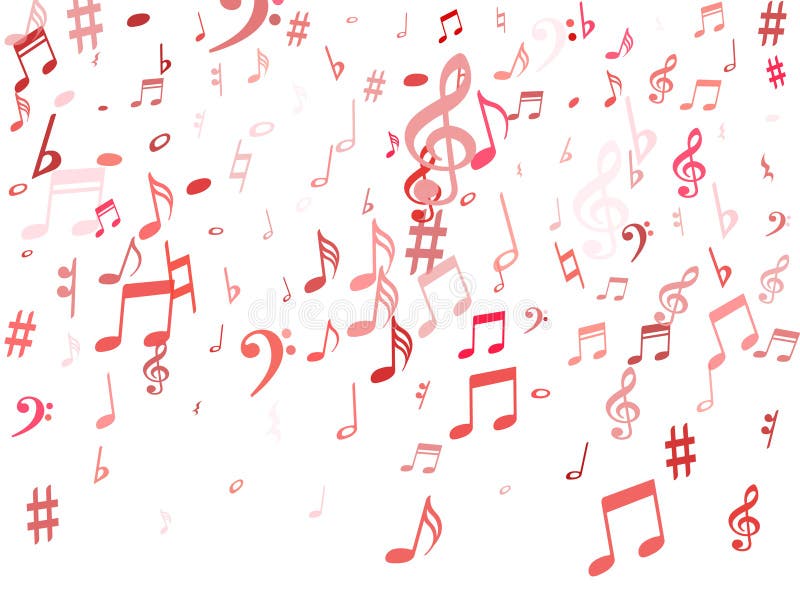 Red Flying Musical Notes Isolated on White Stock Vector - Illustration ...