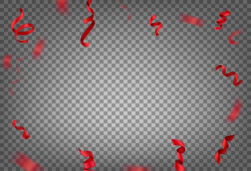 Red Flying Ribbons on Transparent Background Stock Vector ...