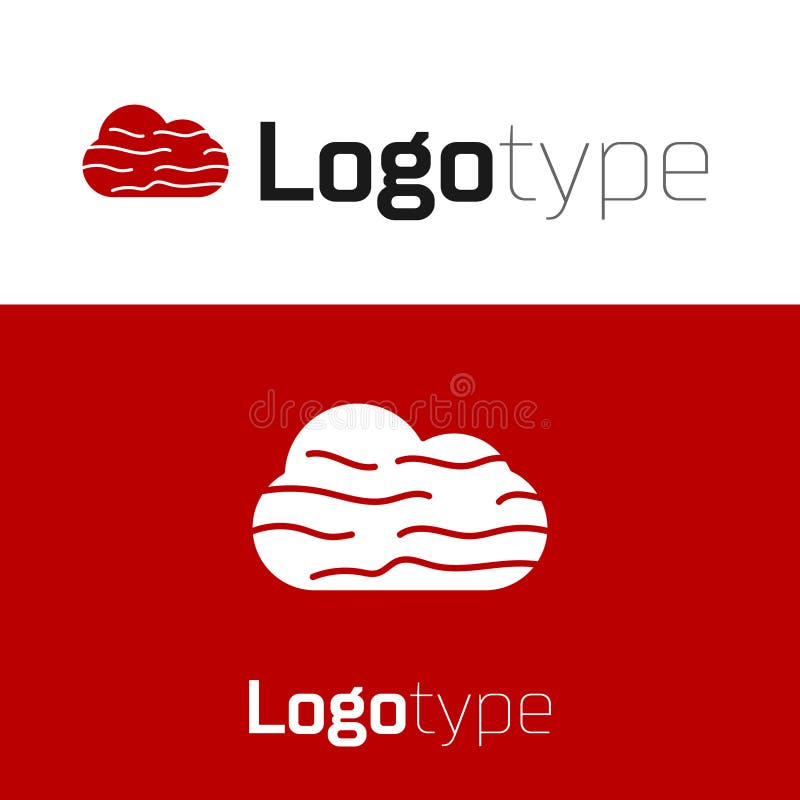 Red Fog and Cloud Icon Isolated on White Background. Logo Design ...