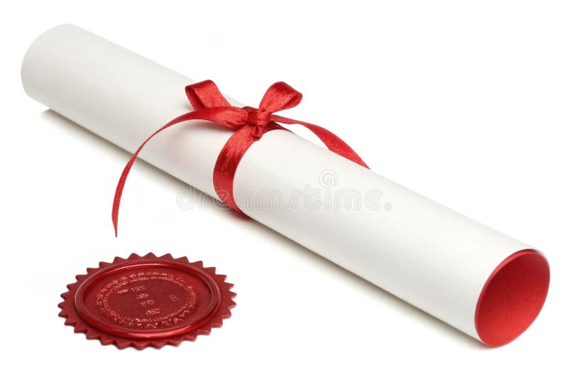 Red Foil Diploma Seal Isolated on White Stock Illustration ...