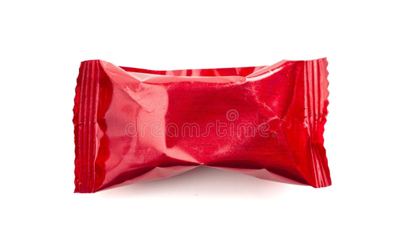 A Red Foil Wrapped Chocolate Truffles Isolated on a White Background ...