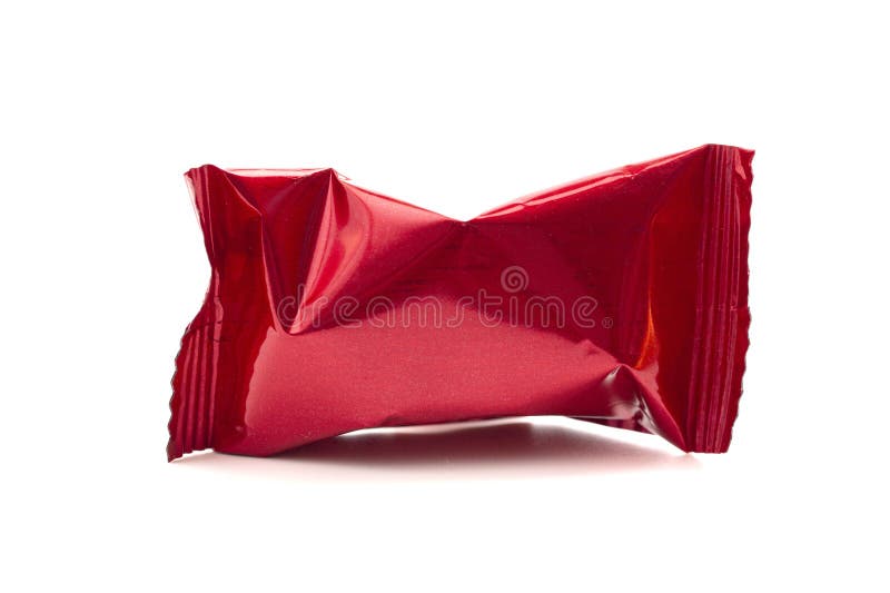 A Red Foil Wrapped Chocolate Truffles on a White Background Stock Image ...