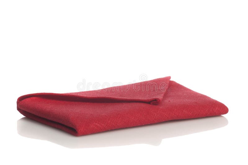 Folded Napkin on White Table Stock Photo - Image of texture, border ...