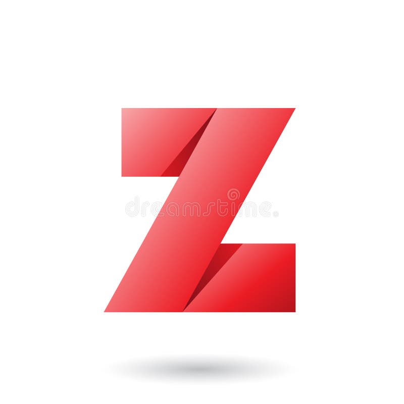 Red Folded Paper Letter Z Vector Illustration Stock Vector ...
