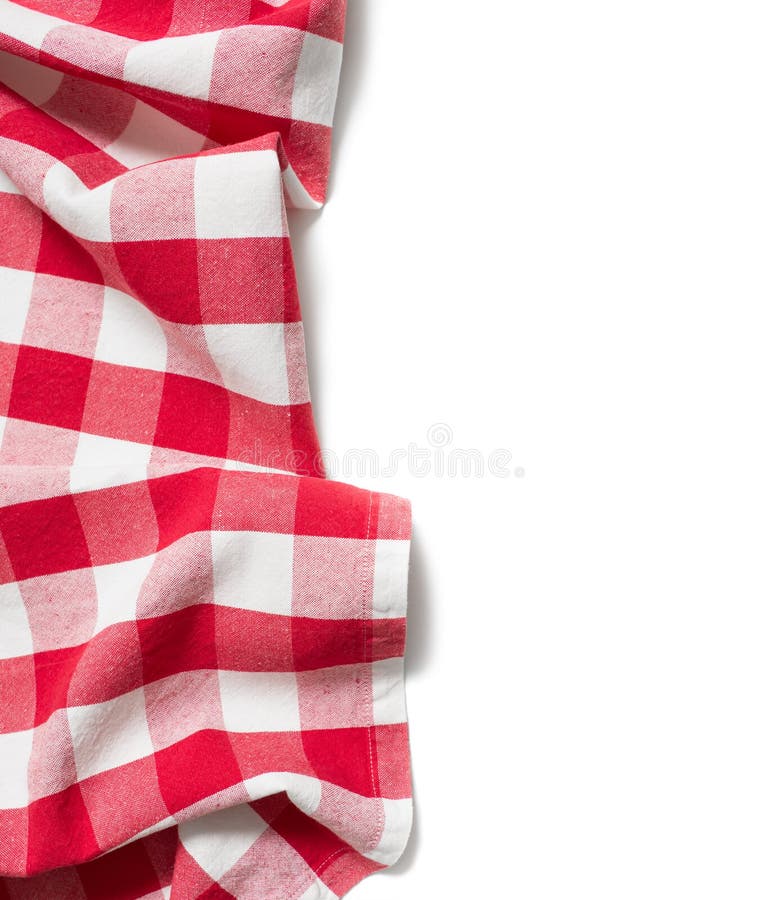 Red Folded Tablecloth Isolated Stock Image - Image of cotton, clean ...