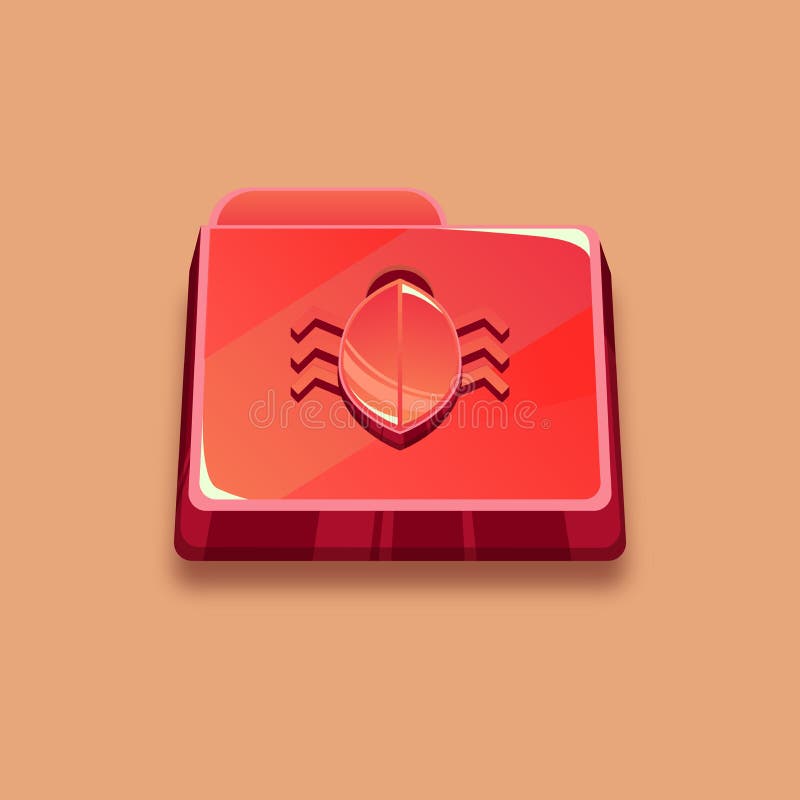 Red Folder with a Beetle, Antivirus, Cybersecurity Stock Vector ...