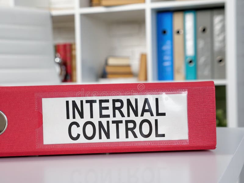A Red Folder with Label Internal Control. Stock Image - Image of ...