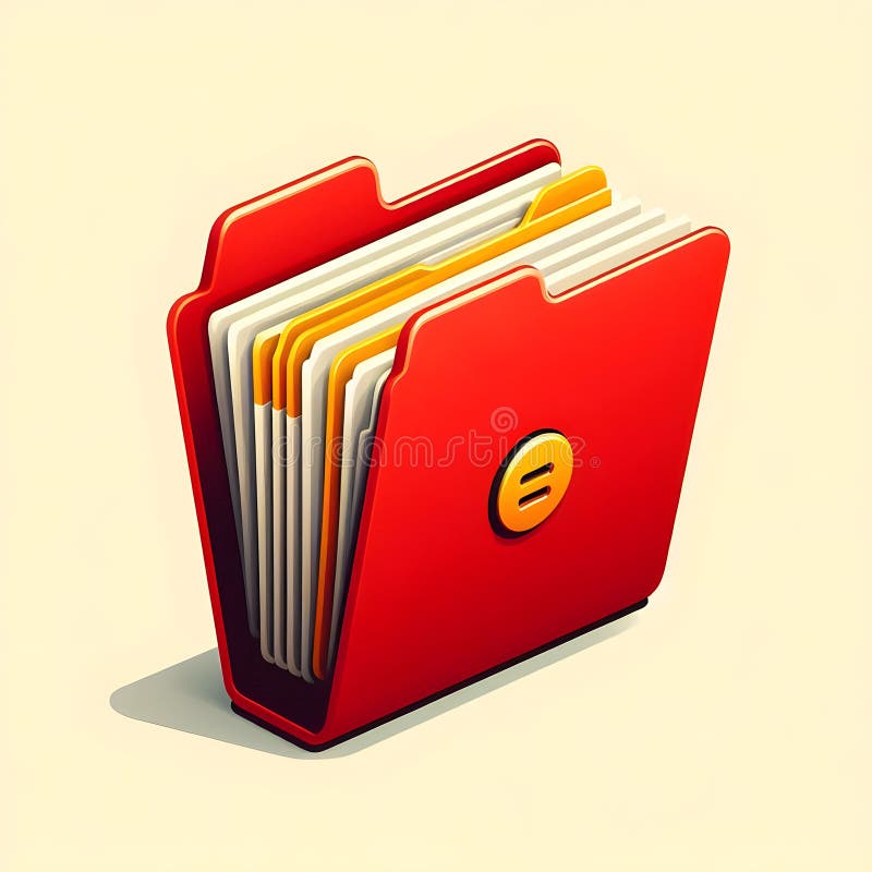 Red Folder Organizing Multiple Files and Folders, Data Storage Concept ...