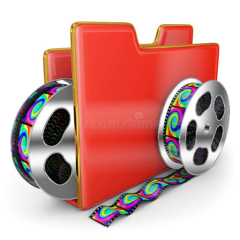 Red folder stock illustration. Illustration of movie - 44776063