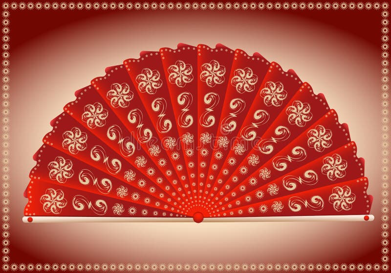 Red Folding Fan Japanese Style Stock Illustrations – 290 Red Folding ...