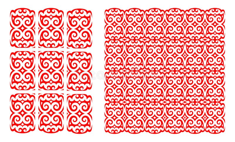 Red folk pattern stock vector. Illustration of curve - 109288143