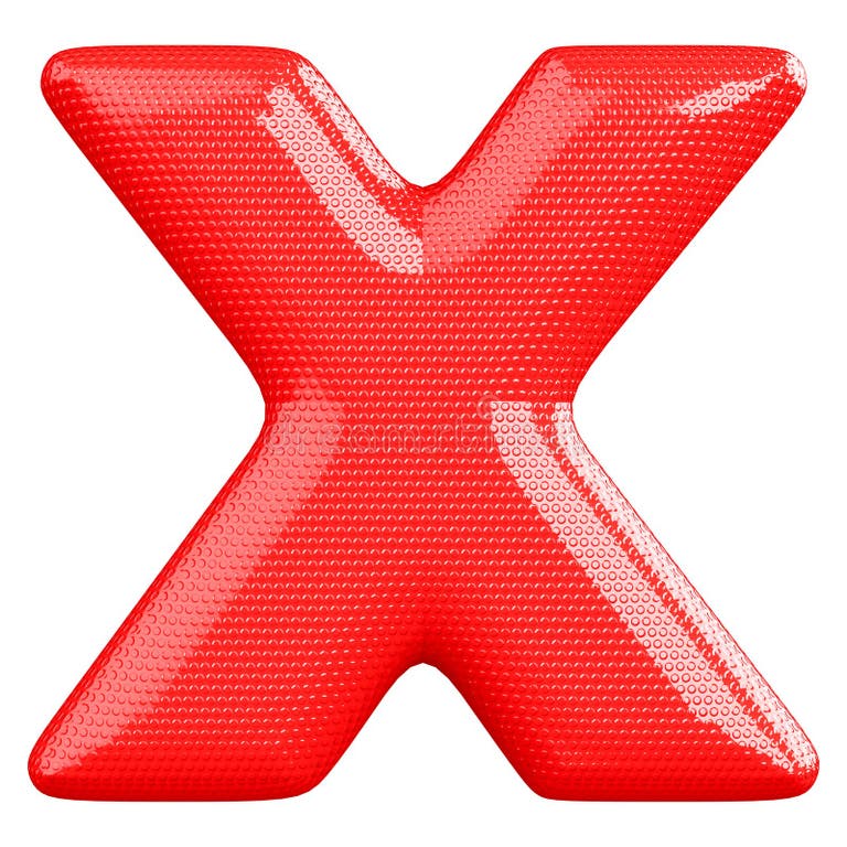 Red X Font 3D RenderWith White Background Design Stock Image ...