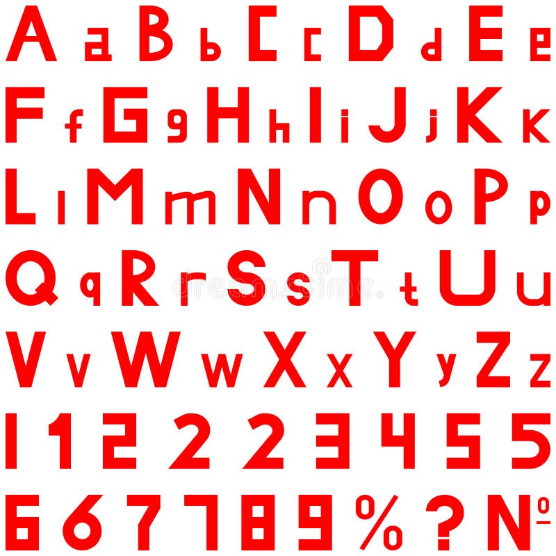 Red Fonts Strong Style Hand Work for Commerce Use. Stock Vector ...