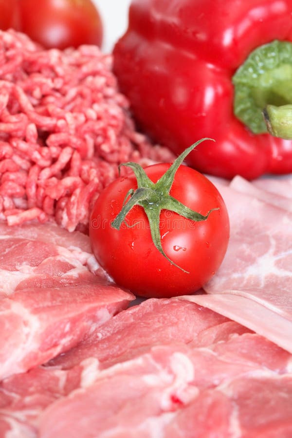 Red food stock photo. Image of pork, slice, meat, garnish - 2432974
