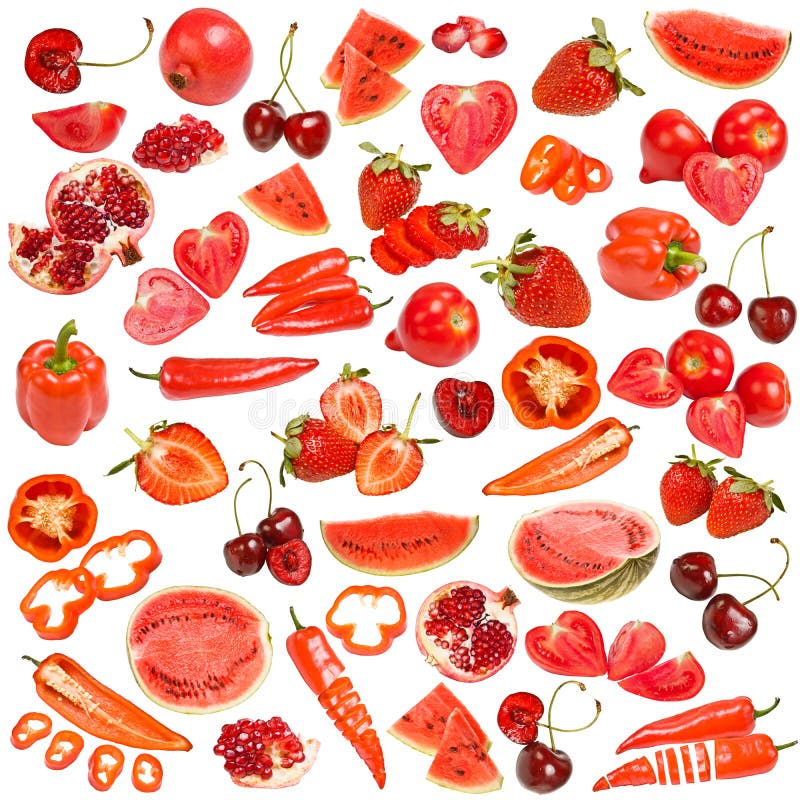 Red food collection stock photo. Image of exotic, cherry - 26390544