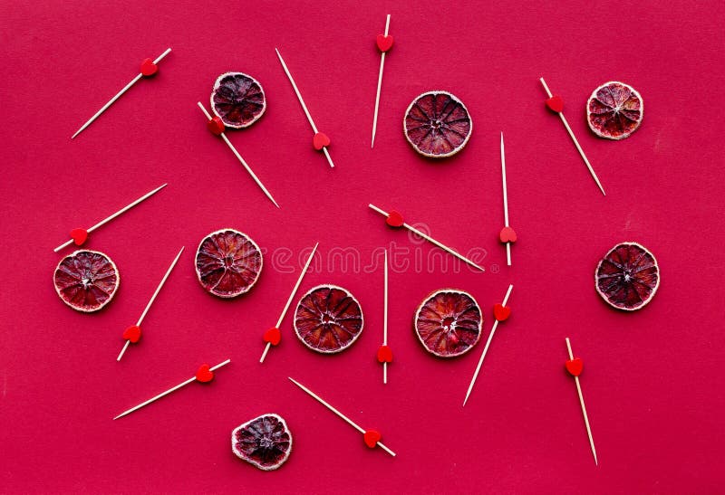Red Food Set with Grape-fruit for Restaurant Menu Top View Pattern ...