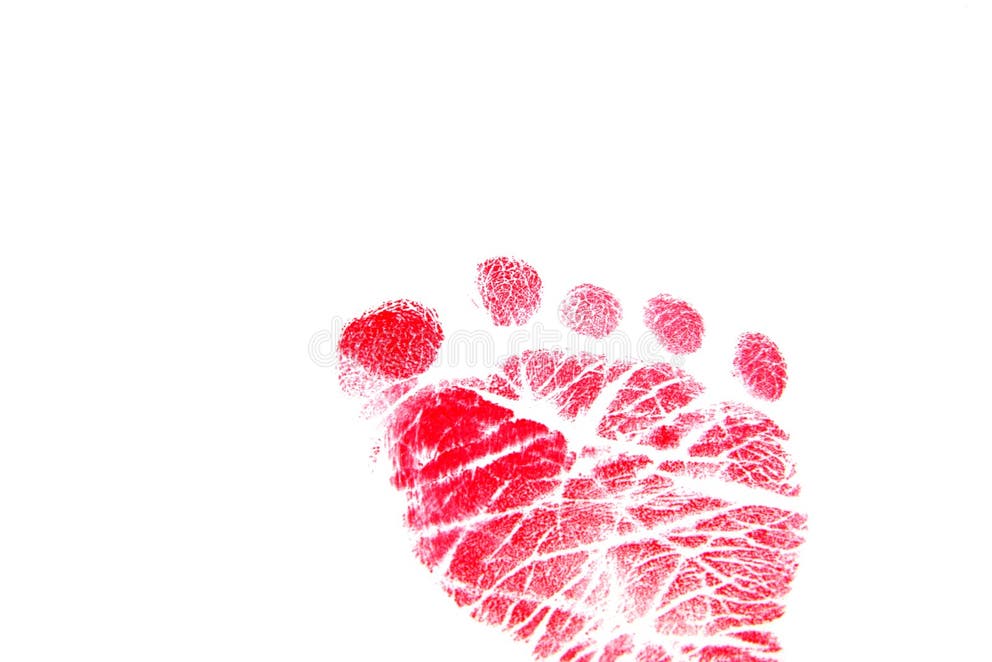Red Footprint stock image. Image of inked, identification - 2202245