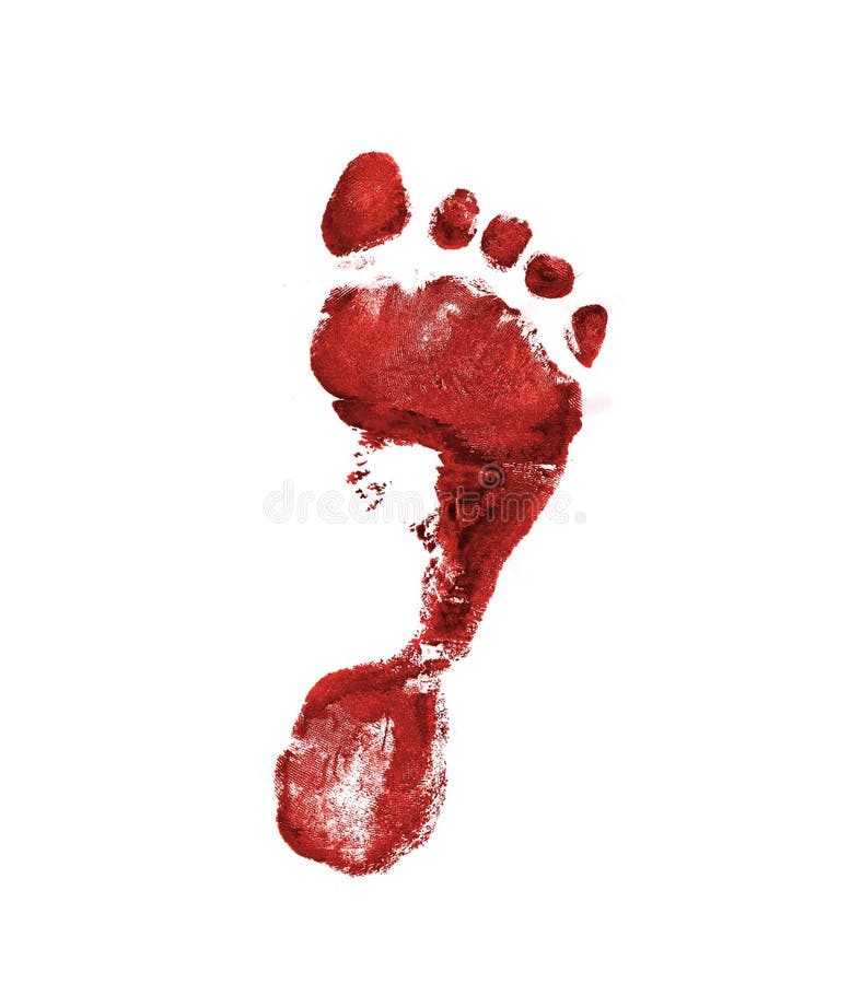 Red footprint stock illustration. Illustration of criminal - 3971969