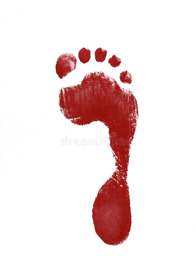 Red footprint stock photo. Image of impression, right - 7769736