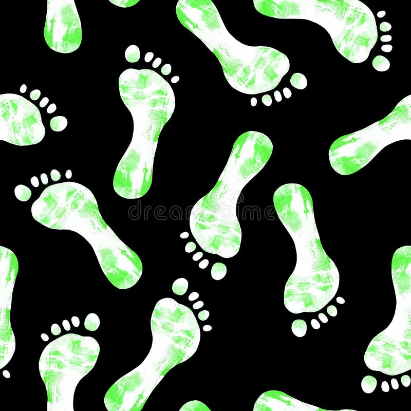 Red Footprints Pattern on Black Background Stock Image - Image of ...