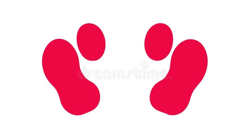 Red Footprints Trace Outline Vector Icon, Vector Design Generative AI ...
