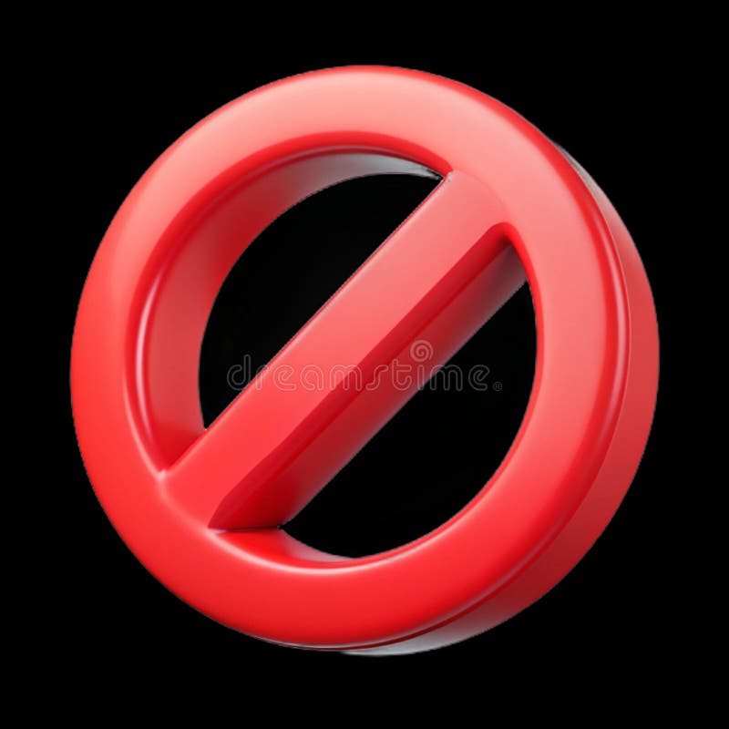 Red Forbidden Symbol Isolated on White Background Stock Illustration ...