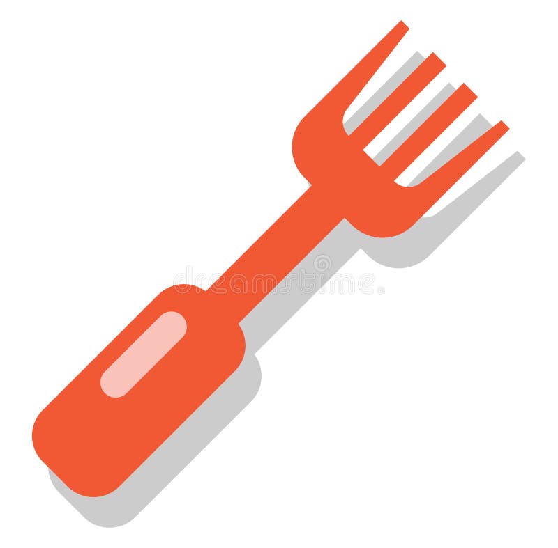 Red fork, icon icon stock vector. Illustration of symbol - 259788889