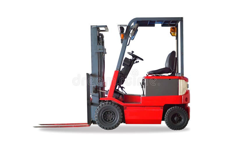 Red forklift truck shot stock photo. Image of commerce - 96131578