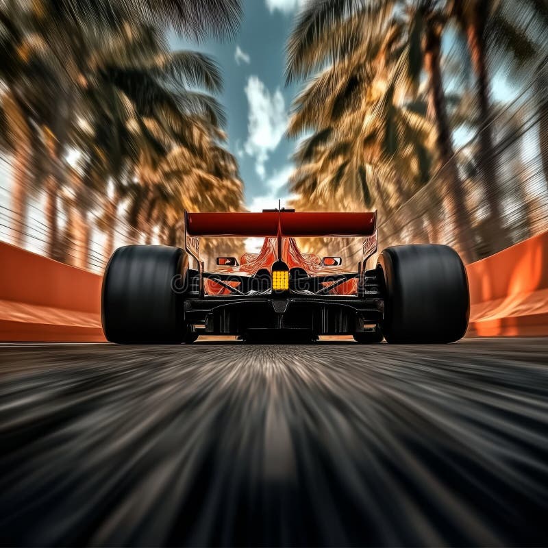 Red Formula 1 Car on a Track. Generative AI. Stock Illustration ...