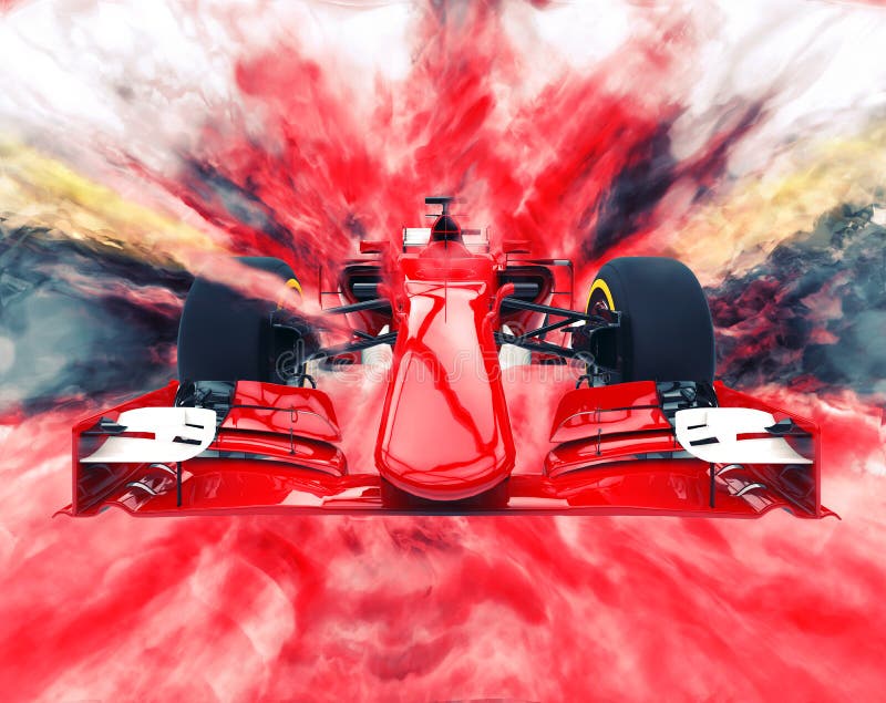 Red Formula One Car - Color Explosion Stock Illustration - Illustration ...