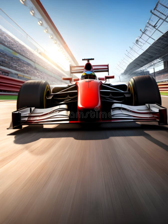 Red Formula Racing Car in Competition Ai Generated Stock Illustration ...